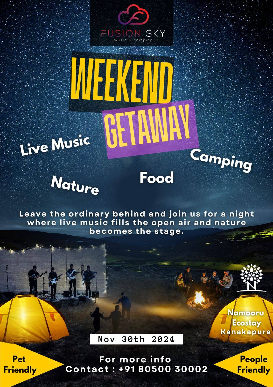 WEEKEND GETAWAY - Camping with Live Music